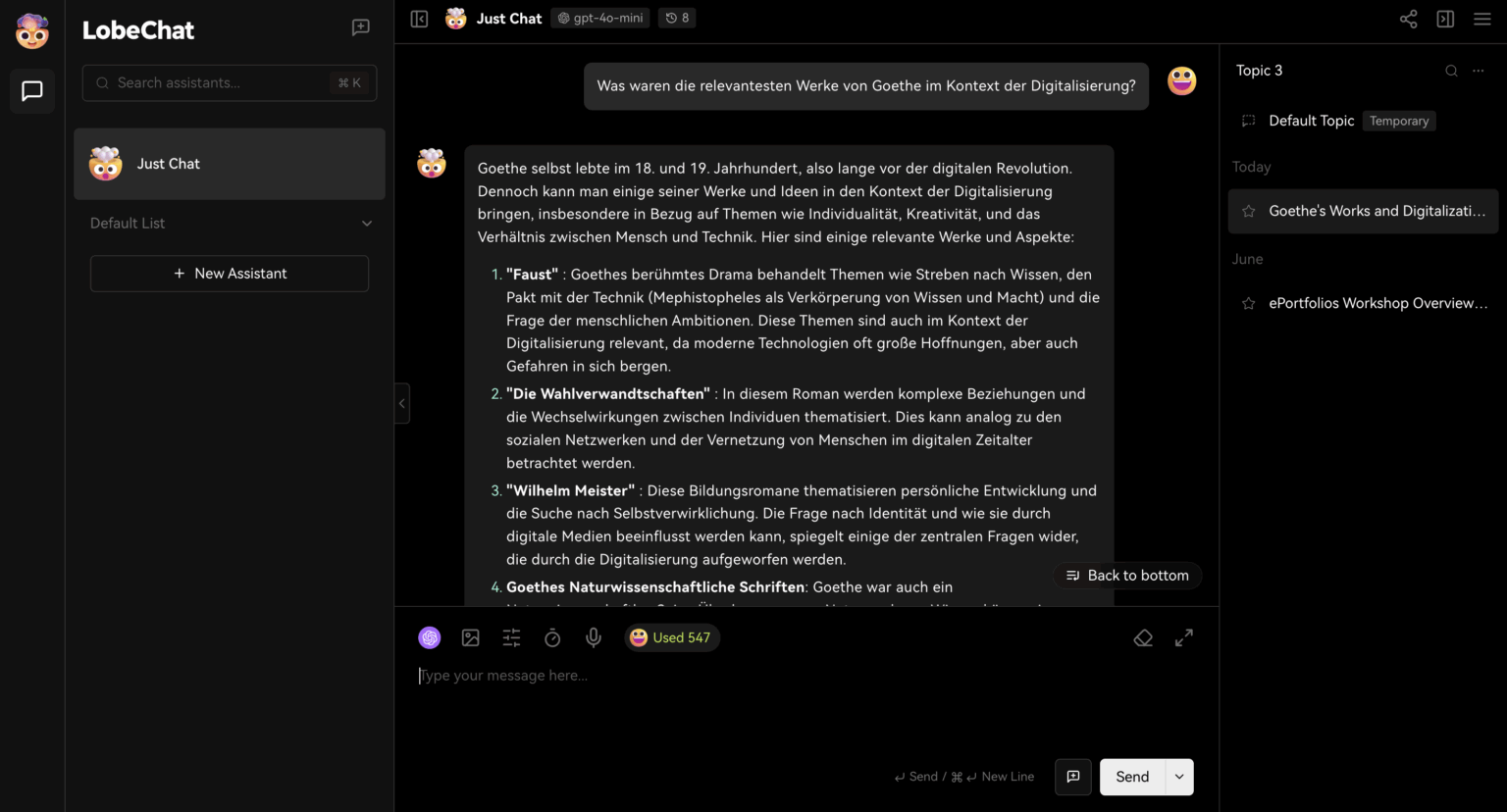 AI-ToolLab: KI-Chatbot – AG: Generative KI